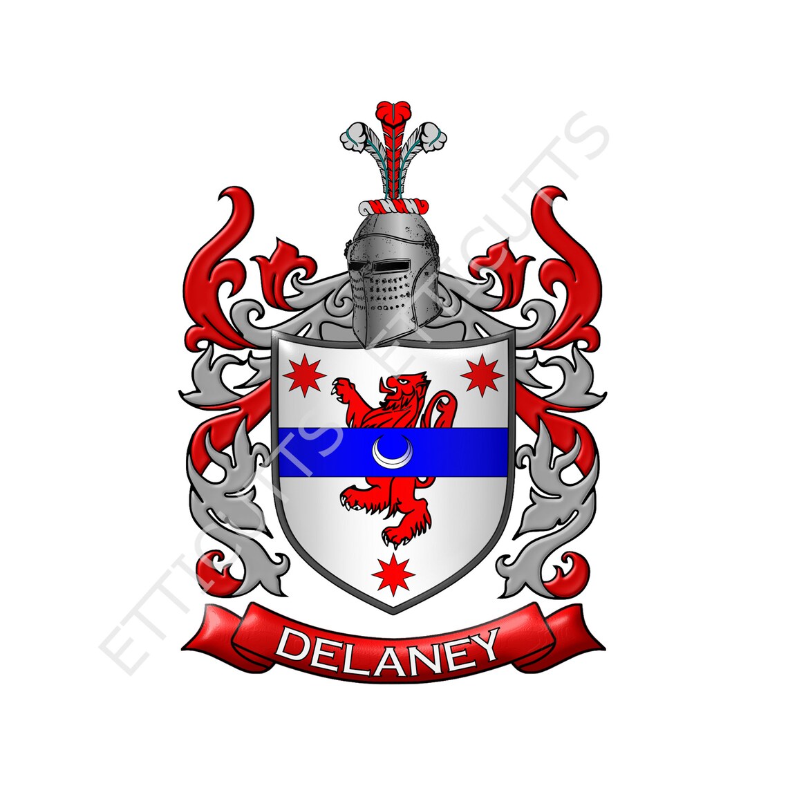 Delaney Coat of Arms Printable Cut Sublimate Engrave Digital Download - Etsy