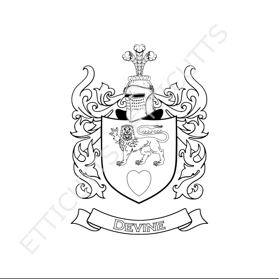Devine Coat of Arms Print Cut Sublimate Engrave Digital Download - Etsy