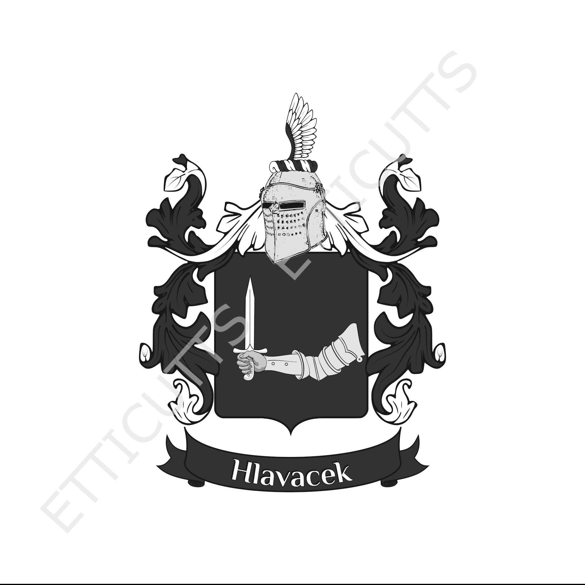 Hlavacek Coat of Arms Print Cut Sublimate Engrave Digital Download - Etsy
