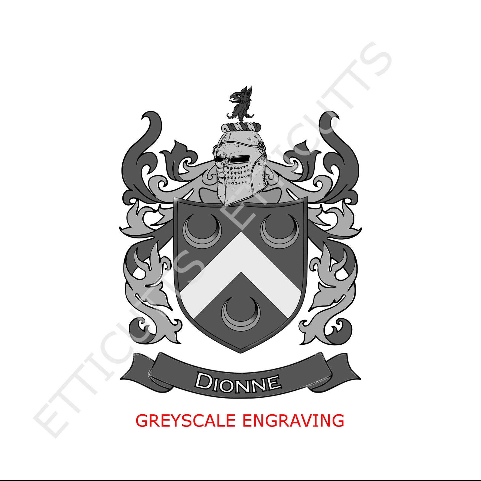 Dionne Coat of Arms Print Cut Sublimate Engrave Digital Download - Etsy