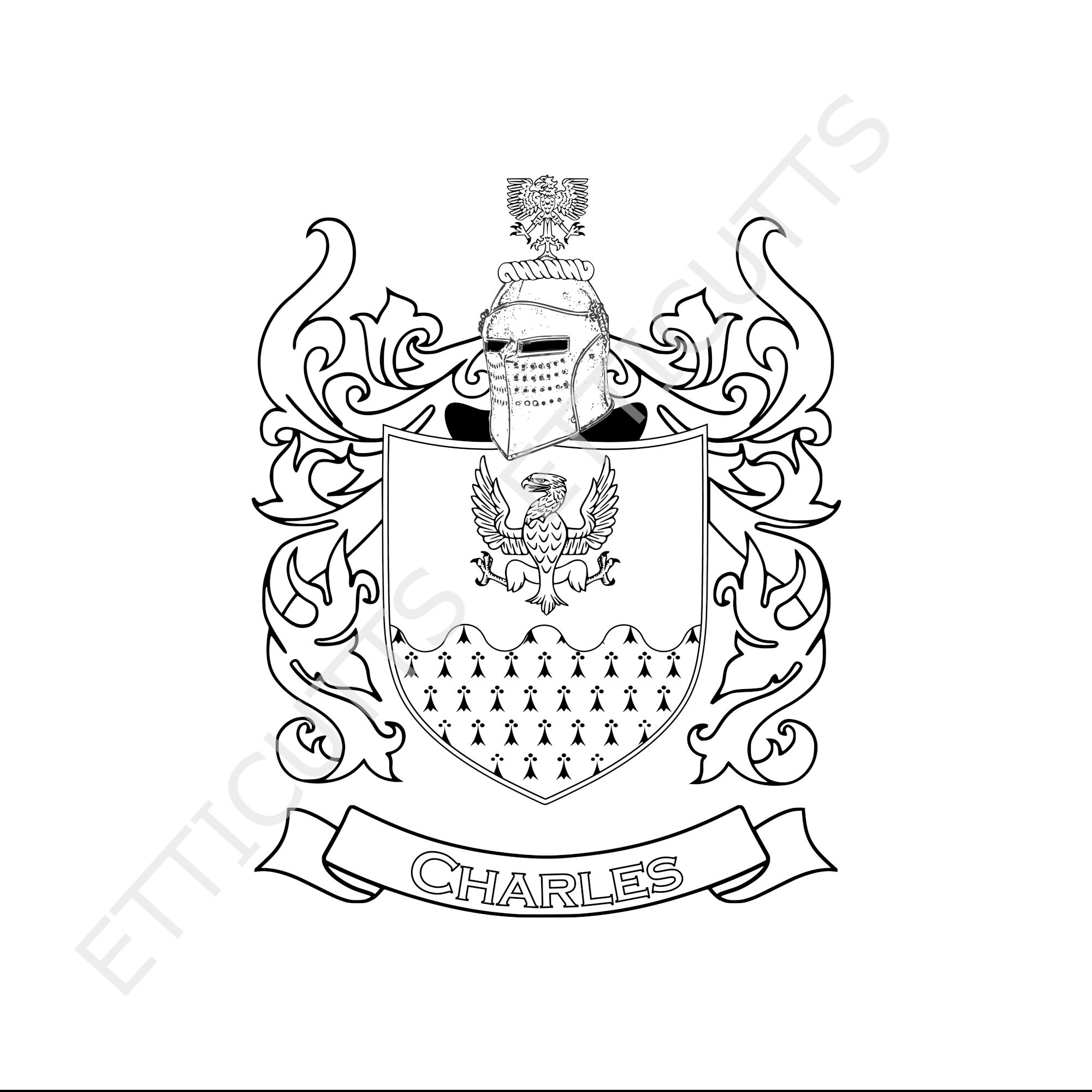 Charles Coat of Arms Print Cut Sublimate Engrave Digital Download - Etsy