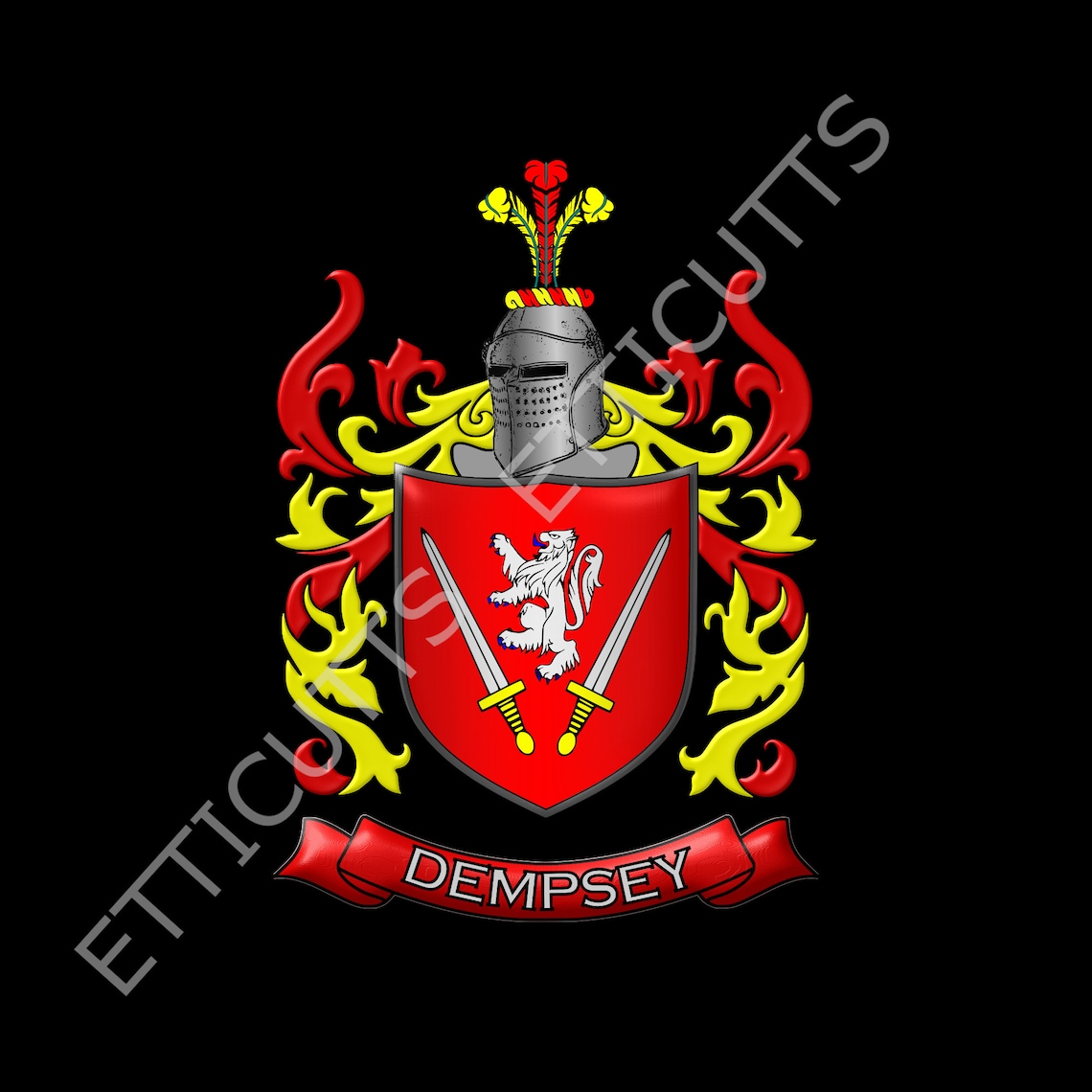 Dempsey Coat of Arms Print Cut Sublimate Engrave Digital Download - Etsy