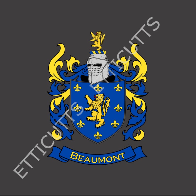 Beaumont Coat of Arms Print Cut Sublimate Engrave Digital Download - Etsy