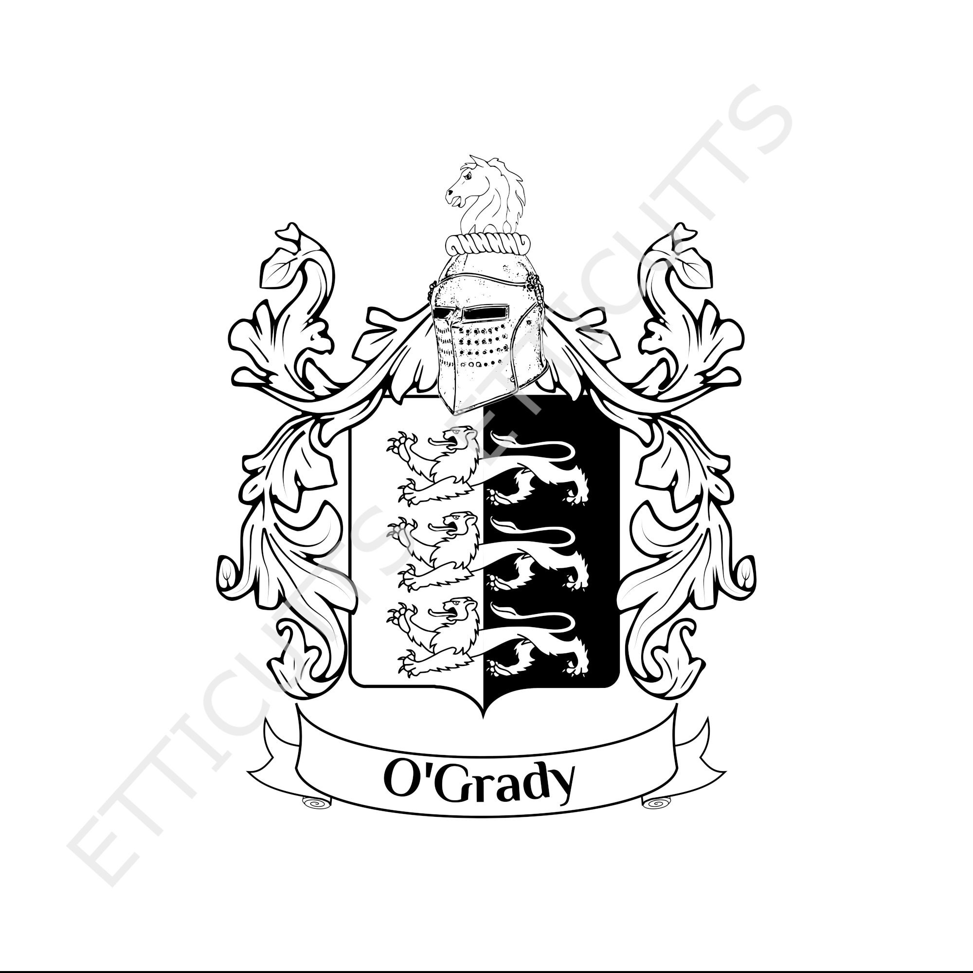 O'grady Coat of Arms Print Cut Sublimate Engrave Digital Download - Etsy