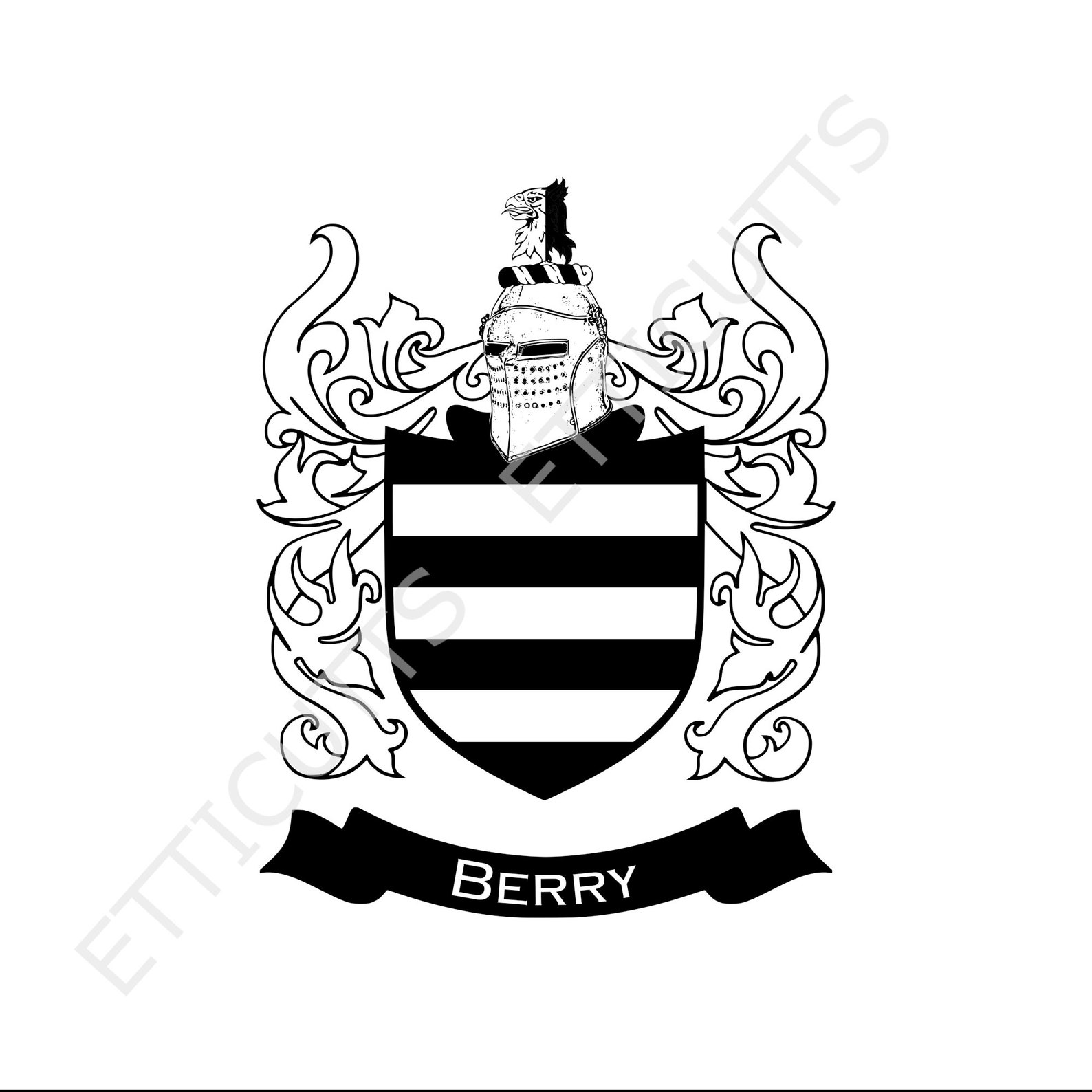 Berry Coat Of Arms Print Cut Sublimer Engrave Digital Download - Etsy ...