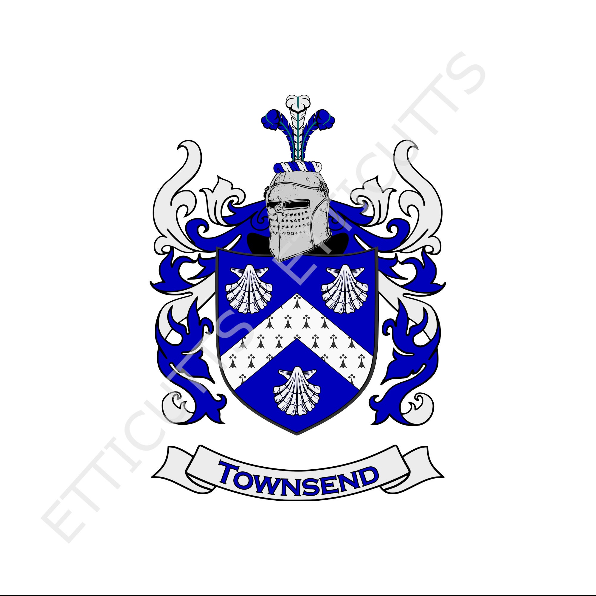 Townsend Coat of Arms Print Cut Sublimate Engrave Digital Download ...