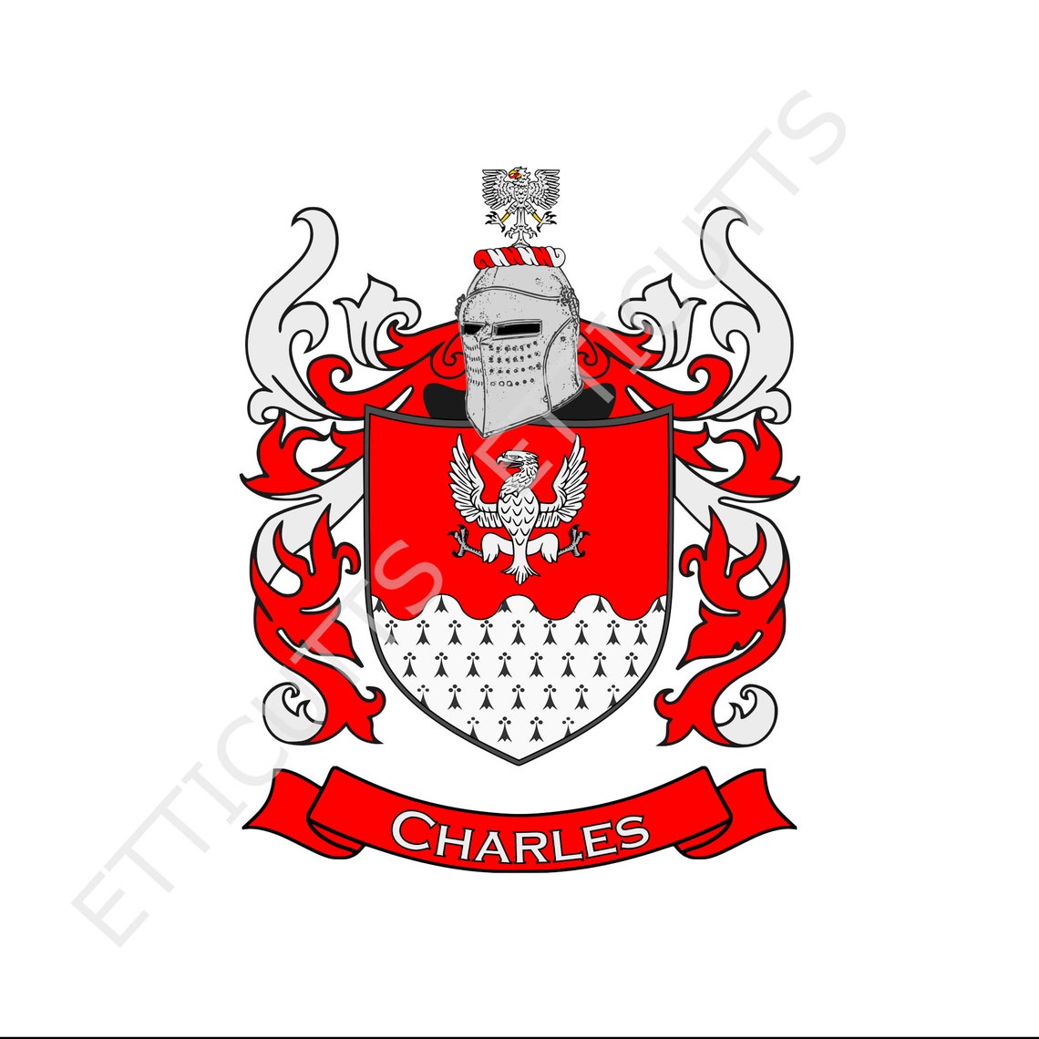 Charles Coat of Arms Print Cut Sublimate Engrave Digital Download - Etsy