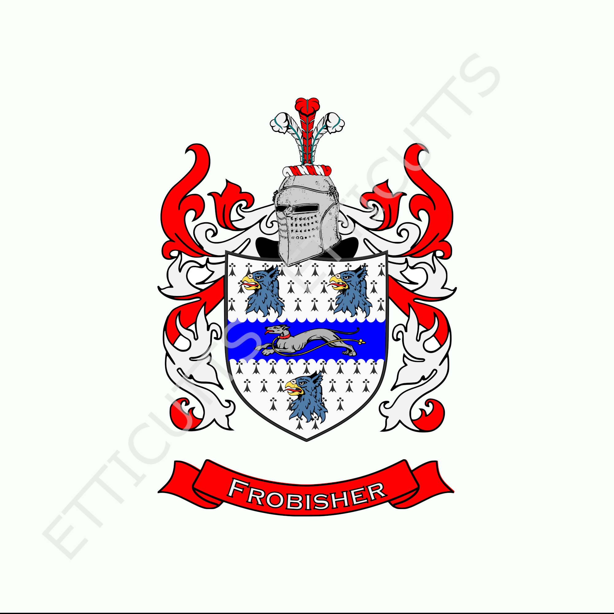 Frobisher Coat of Arms Print Cut Sublimate Engrave Digital Download - Etsy