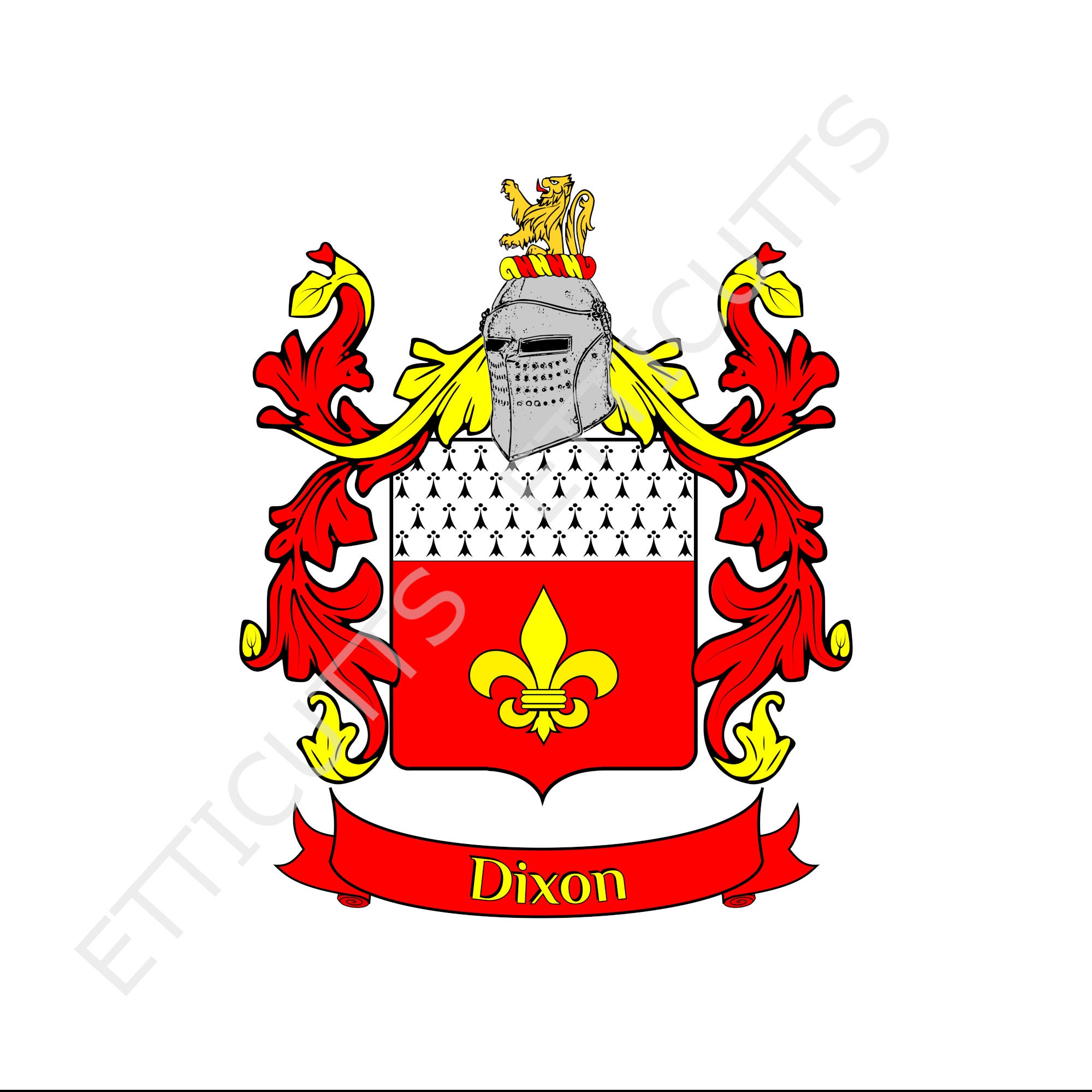 Dixon Coat of Arms Print Cut Sublimate Engrave Digital Download - Etsy