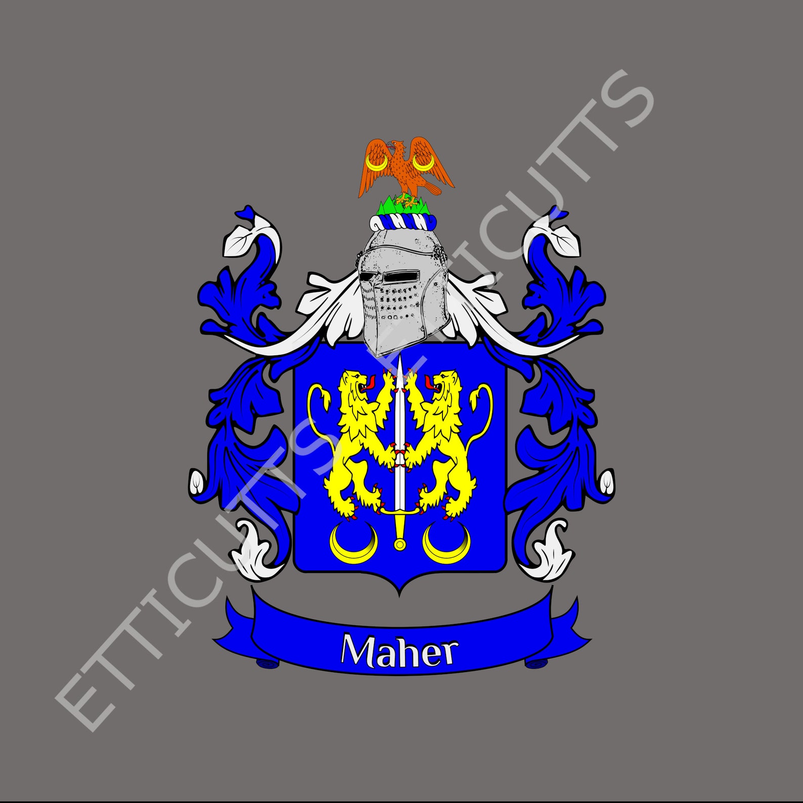 Maher Coat of Arms Print Cut Sublimate Engrave Digital Download - Etsy