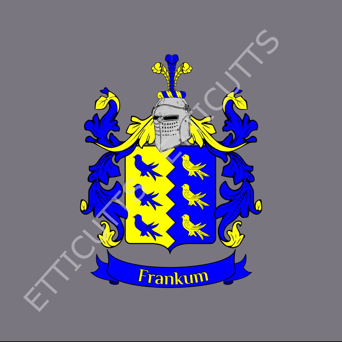 Frankum Coat of Arms Print Cut Sublimate Engrave Digital Download - Etsy
