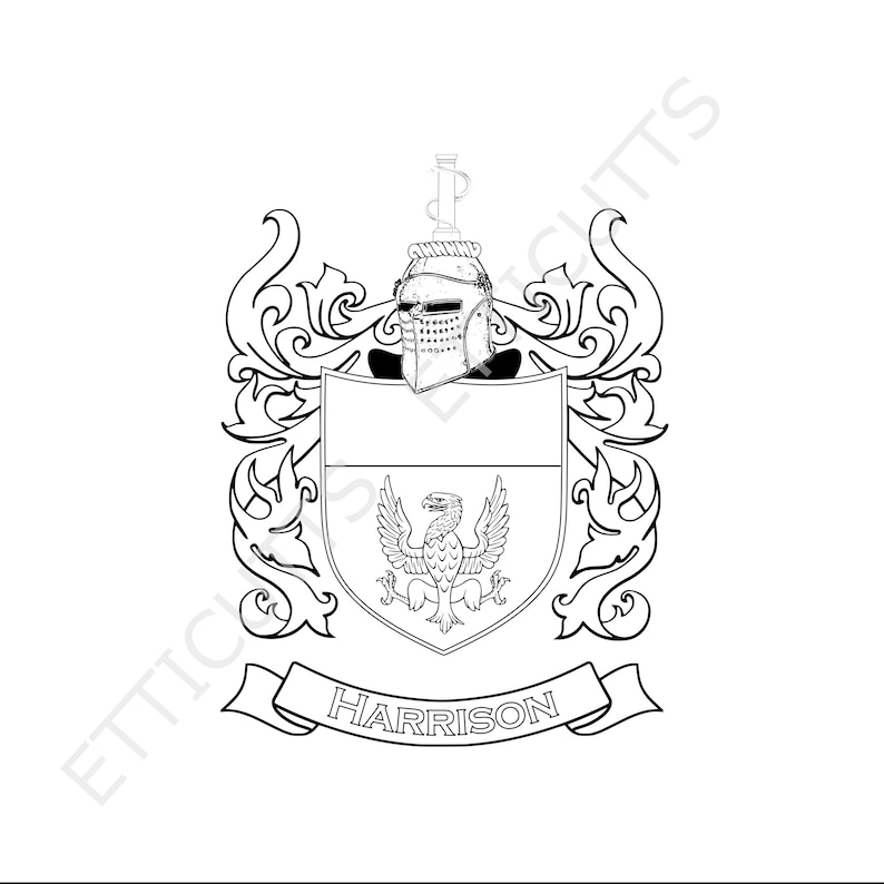 Harrison Coat of Arms Print Cut Sublimate Engrave Digital Download - Etsy