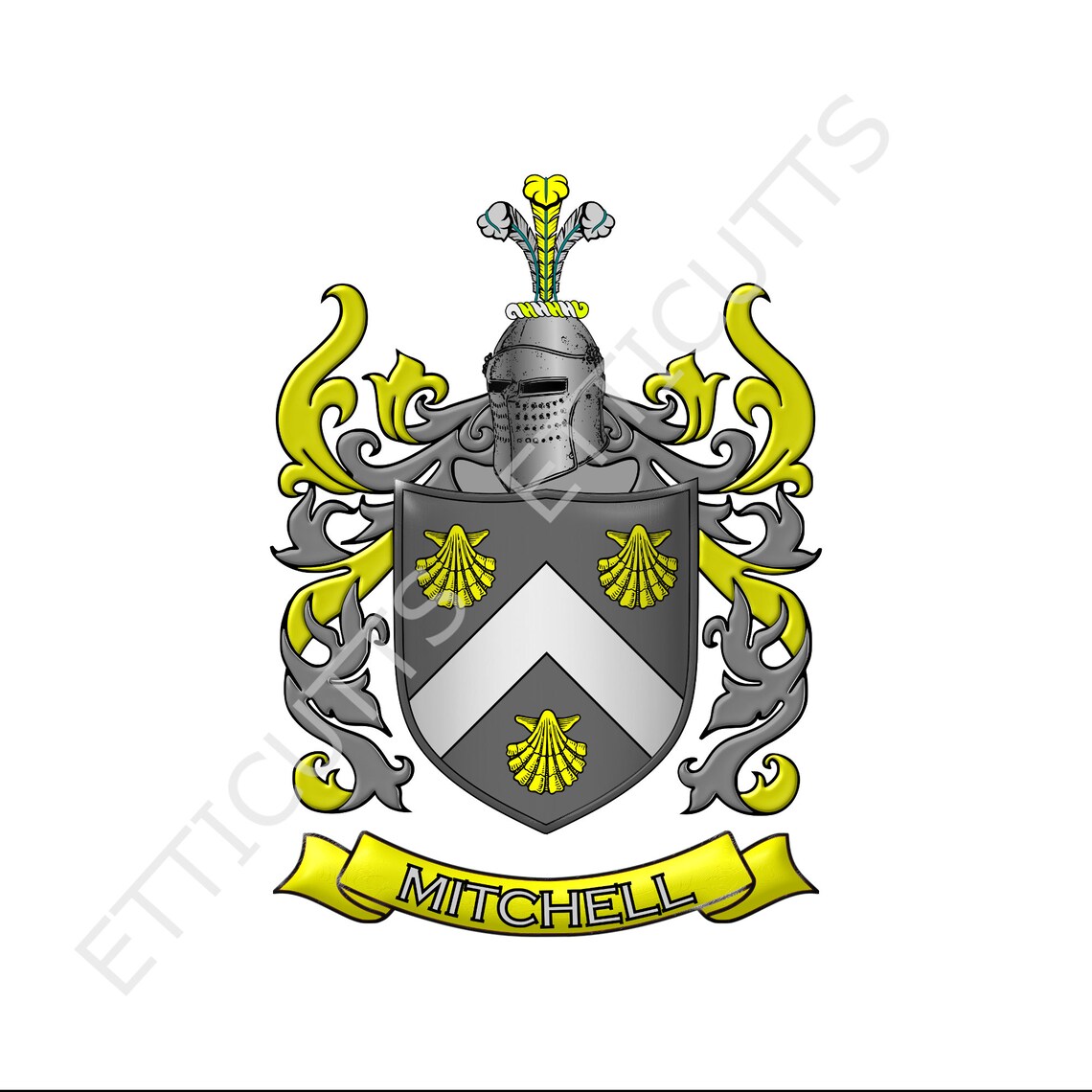 Mitchell Coat of Arms Print Cut Sublimate Engrave Digital Download - Etsy