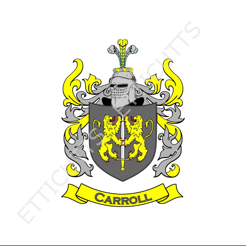 Carroll Coat of Arms Print Cut Sublimate Engrave Digital Download - Etsy