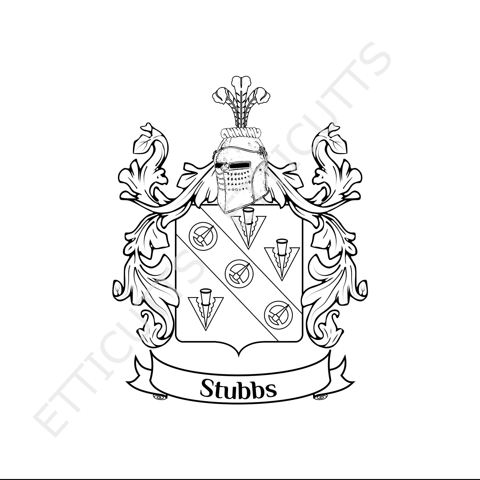 Stubbs Coat of Arms Print Cut Sublimate Engrave Digital Download - Etsy