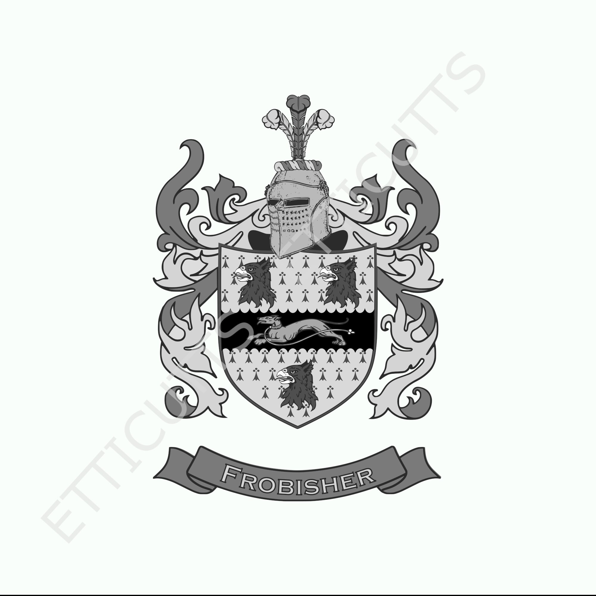 Frobisher Coat of Arms Print Cut Sublimate Engrave Digital Download - Etsy