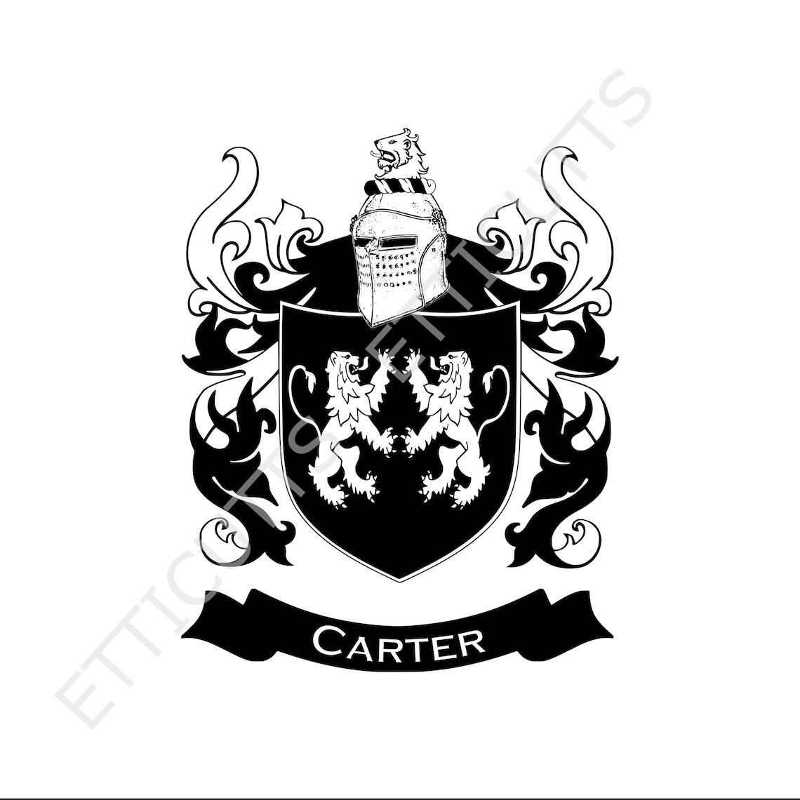 Carter Coat of Arms Print Cut Sublimate Engrave Digital Download - Etsy