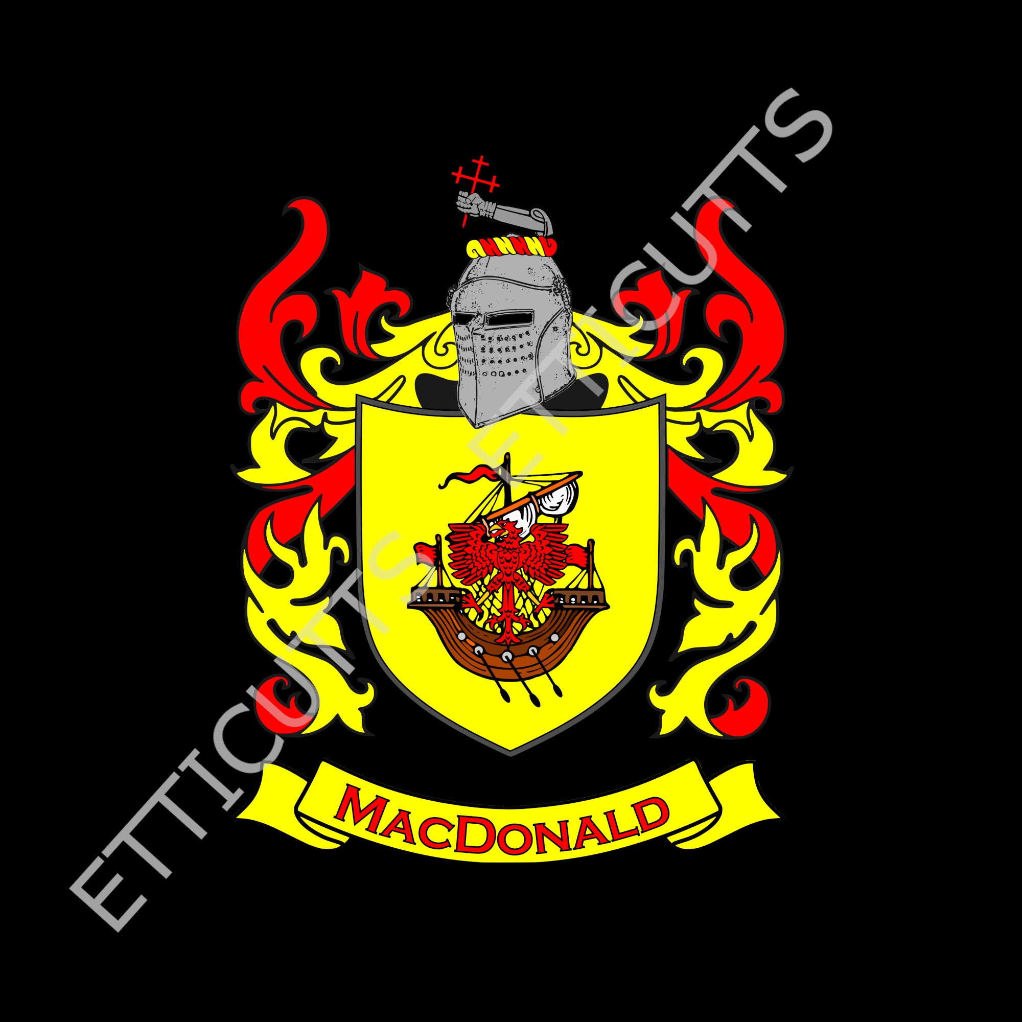 Macdonald Coat of Arms Print Cut Sublimate Engrave Digital Download - Etsy