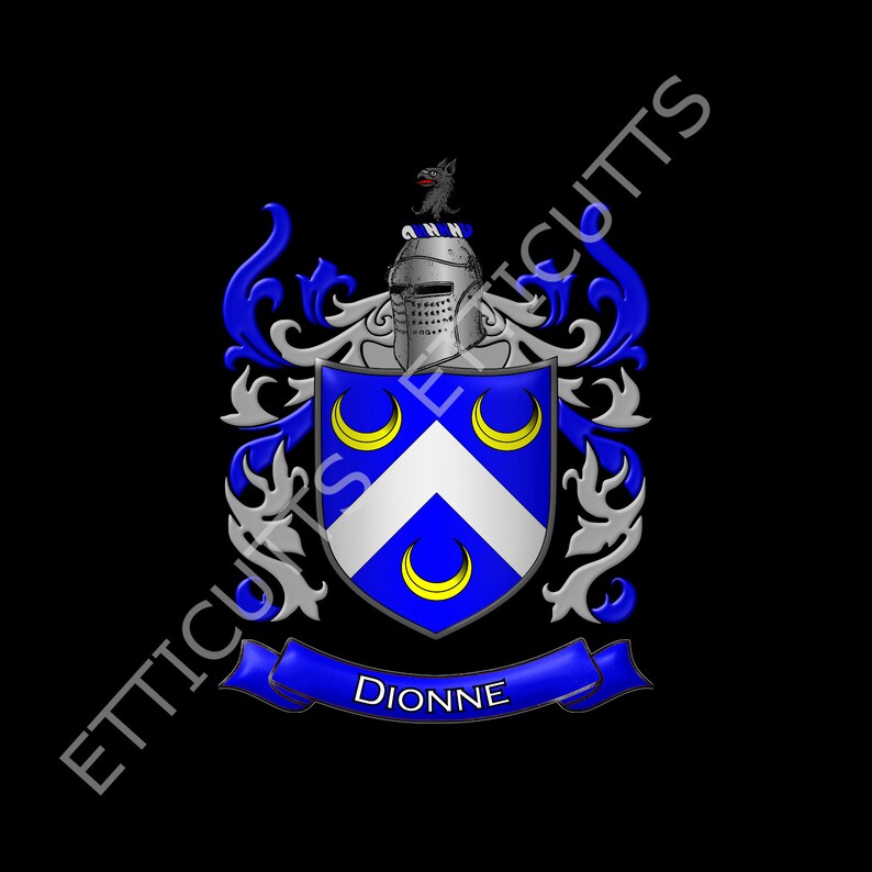 Dionne Coat of Arms Print Cut Sublimate Engrave Digital Download - Etsy