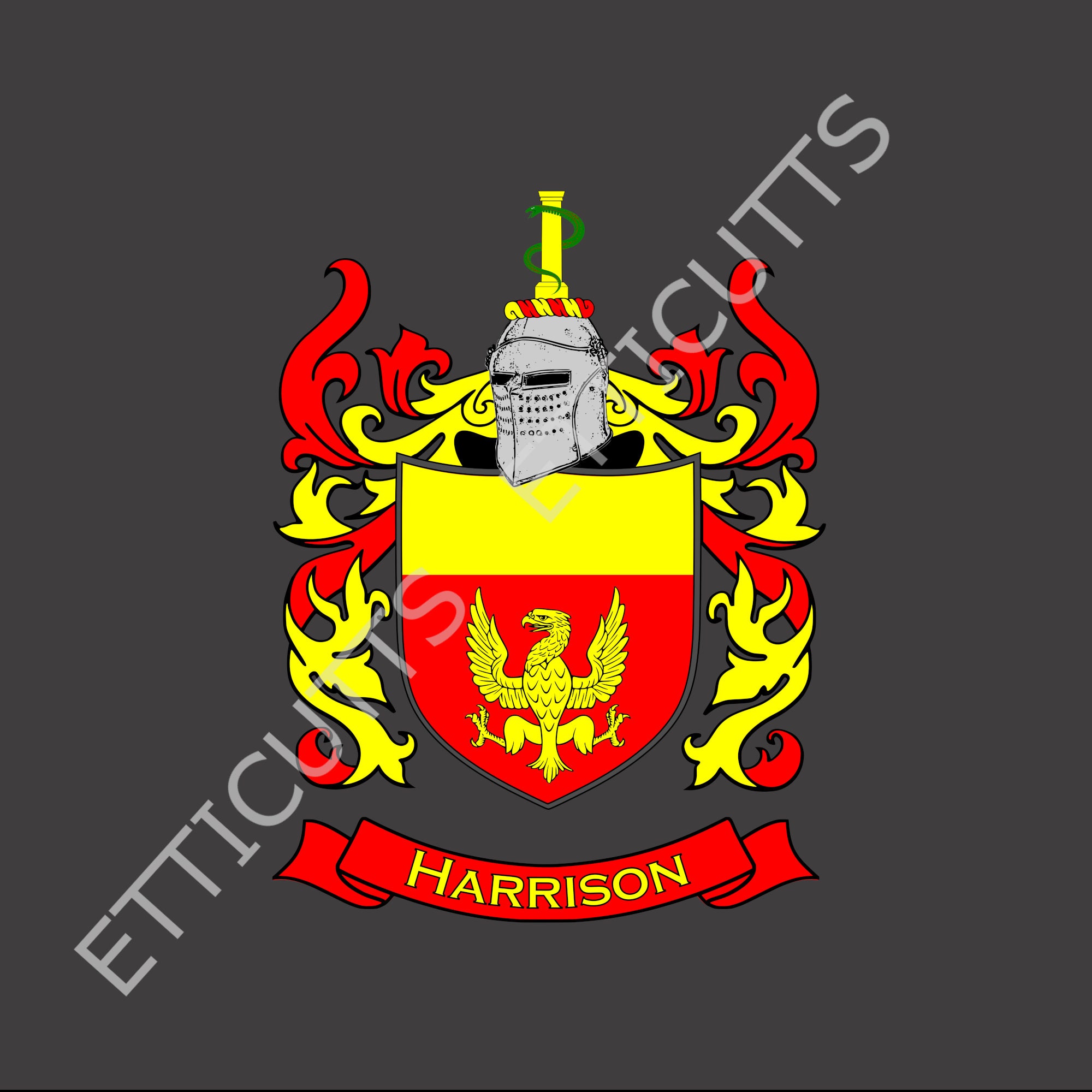 Harrison Coat of Arms Print Cut Sublimate Engrave Digital Download - Etsy