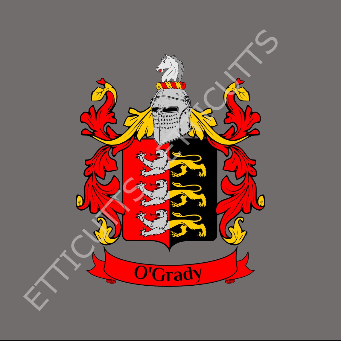 O'grady Coat of Arms Print Cut Sublimate Engrave Digital Download - Etsy