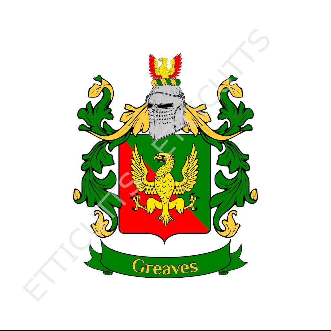 Greaves Coat of Arms Print Cut Sublimate Engrave Digital - Etsy