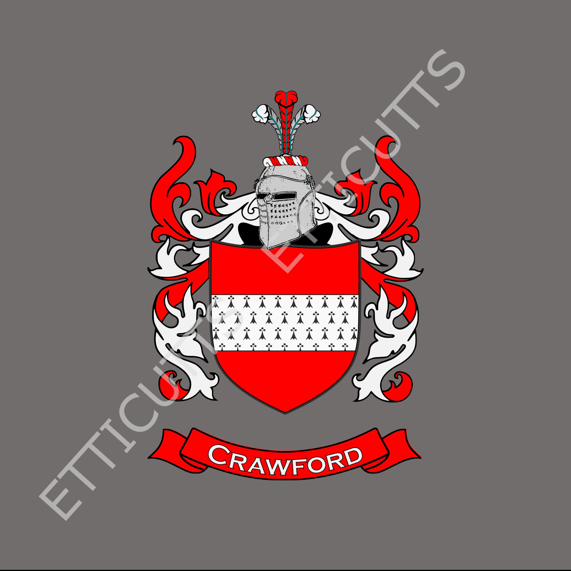 Crawford Coat of Arms Print Cut Sublimate Engrave Digital Download - Etsy
