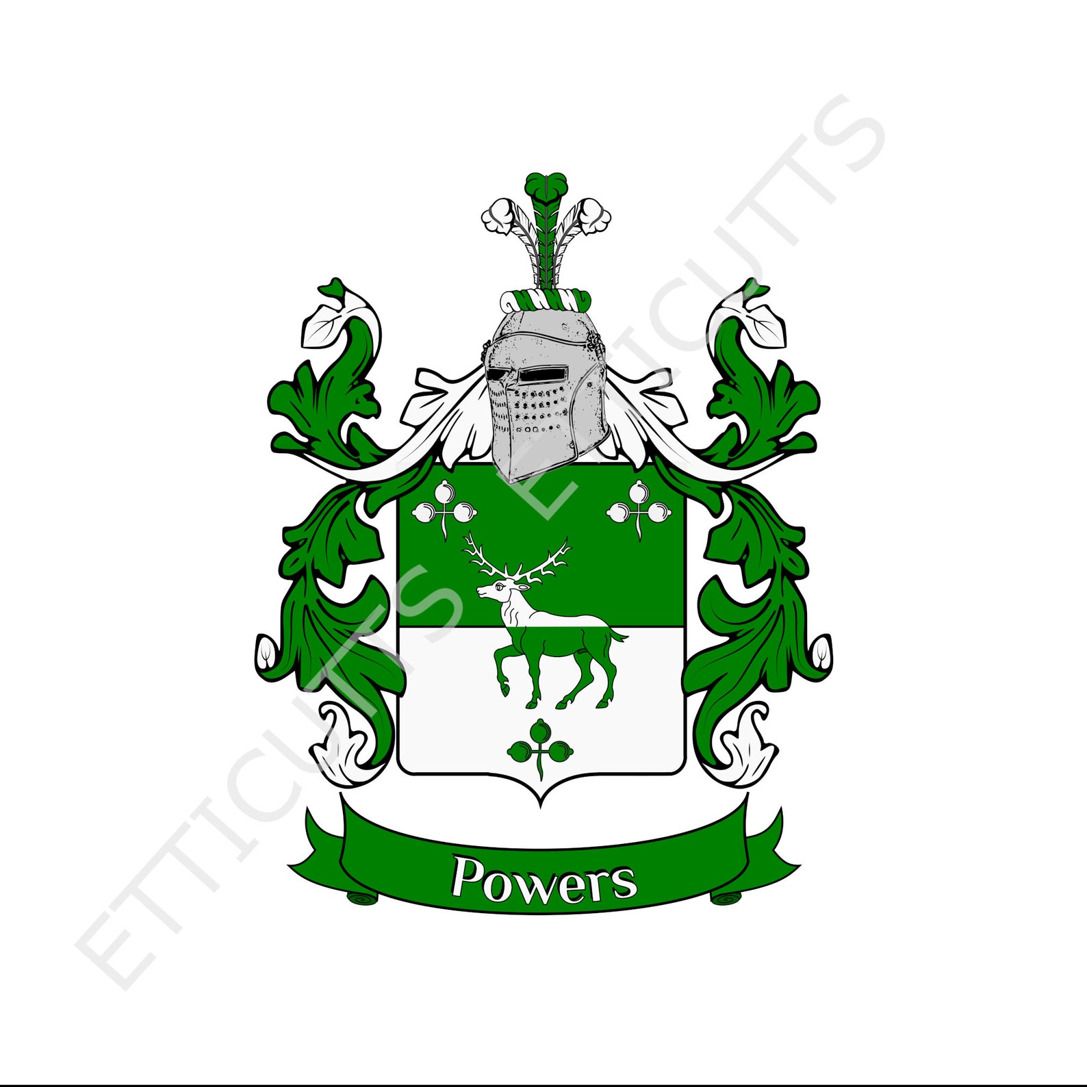 Powers Coat of Arms Print Cut Sublimate Engrave Digital Download - Etsy