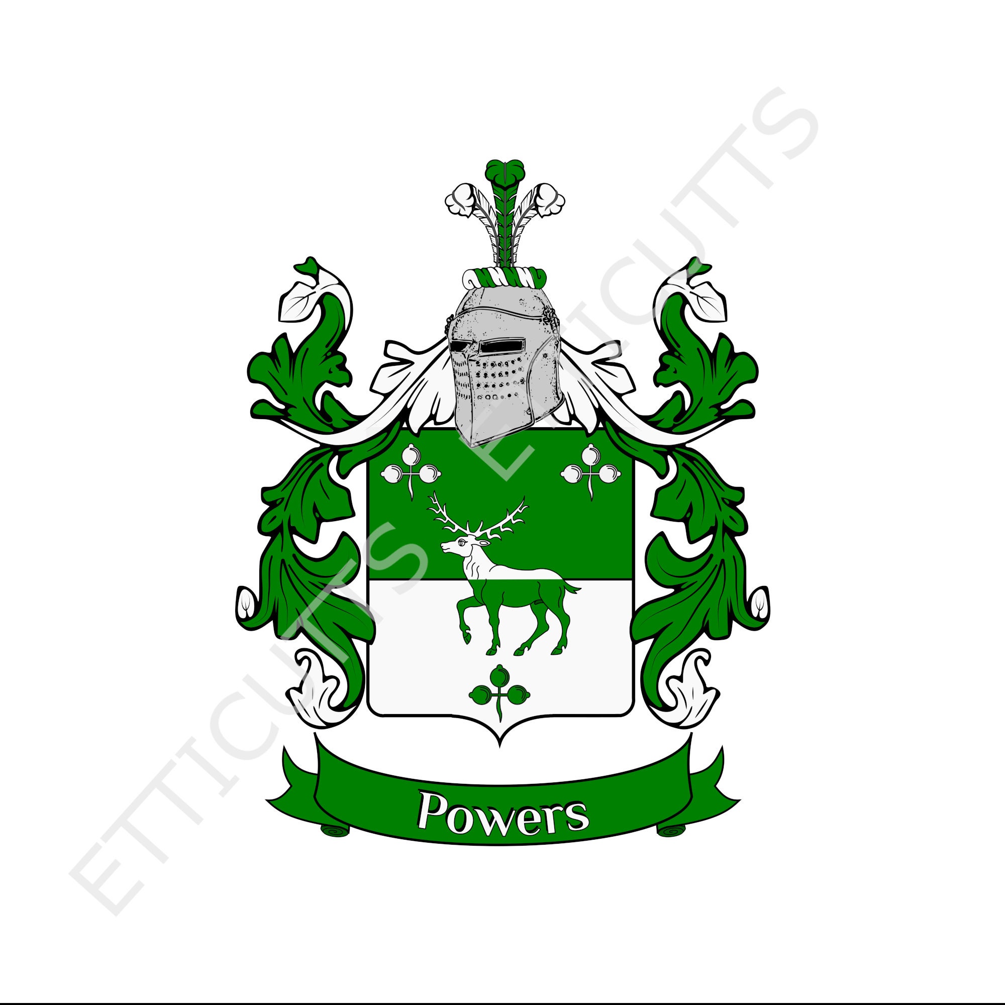 Powers Coat of Arms Print Cut Sublimate Engrave Digital Download - Etsy