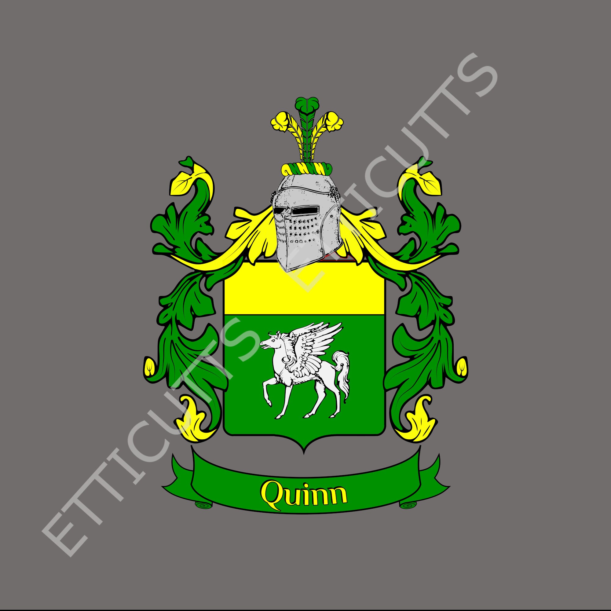 Quinn Coat of Arms Print Cut Sublimate Engrave Digital Download - Etsy