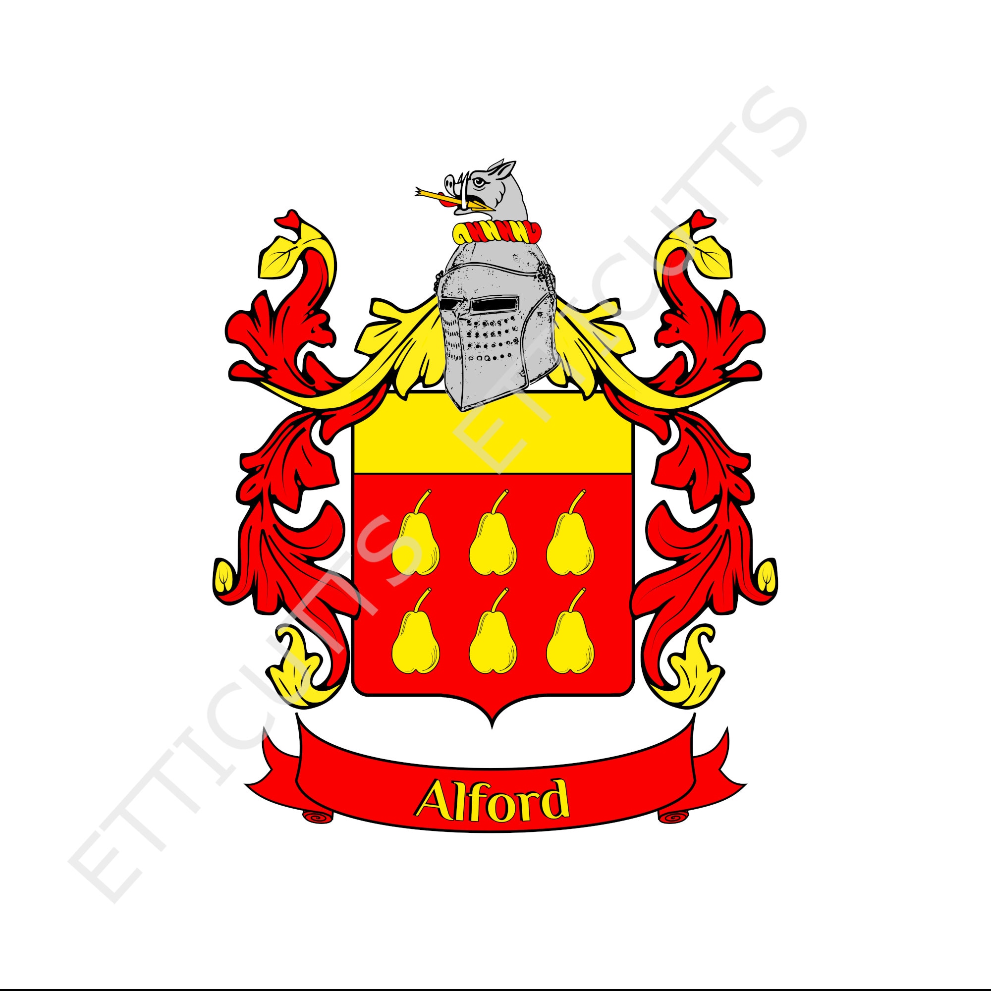 Alford Coat of Arms Family Crest PDF Download, Printable Coat of Arms ...