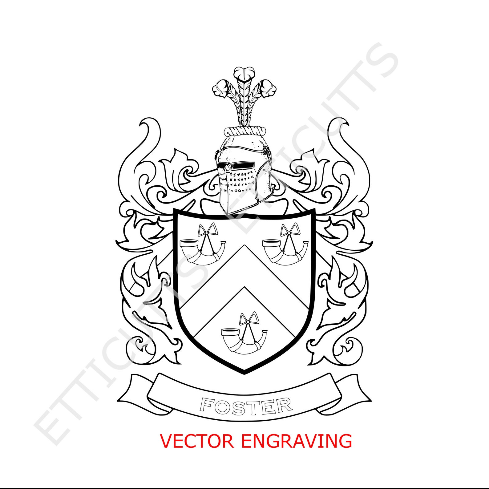 Foster Coat of Arms Print Cut Sublimate Engrave Digital Download - Etsy UK