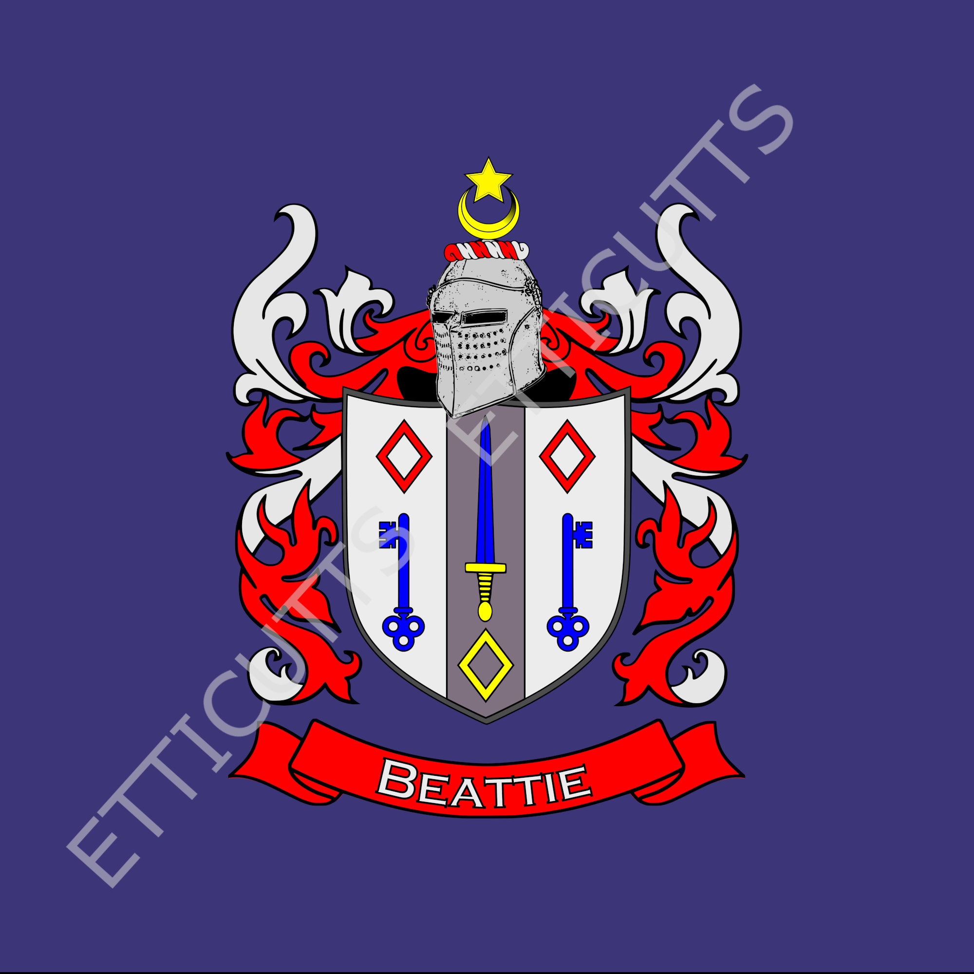 Beattie Coat of Arms Print Cut Sublimate Engrave Digital Download - Etsy