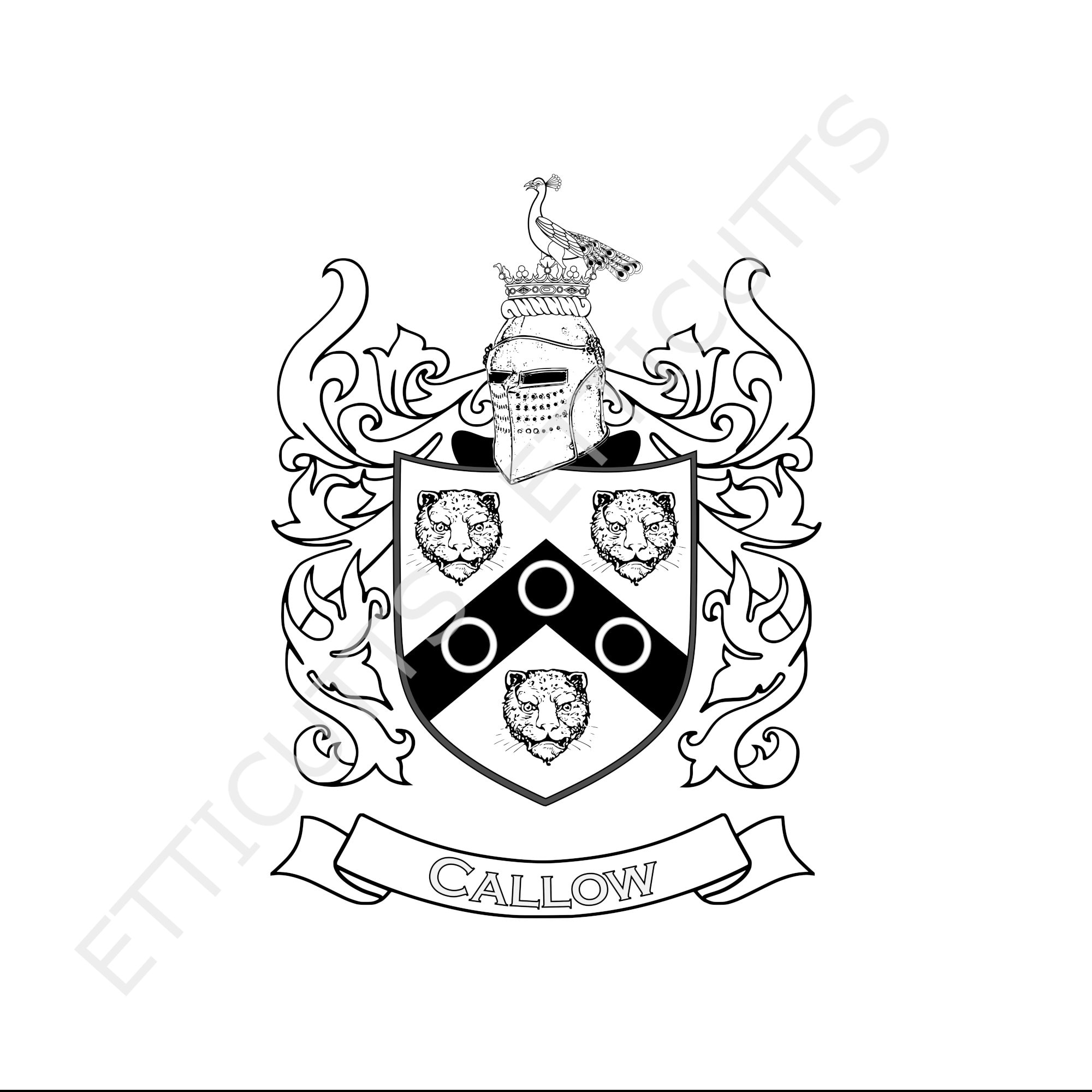 Callow Coat of Arms Print Cut Sublimate Engrave Digital Download - Etsy