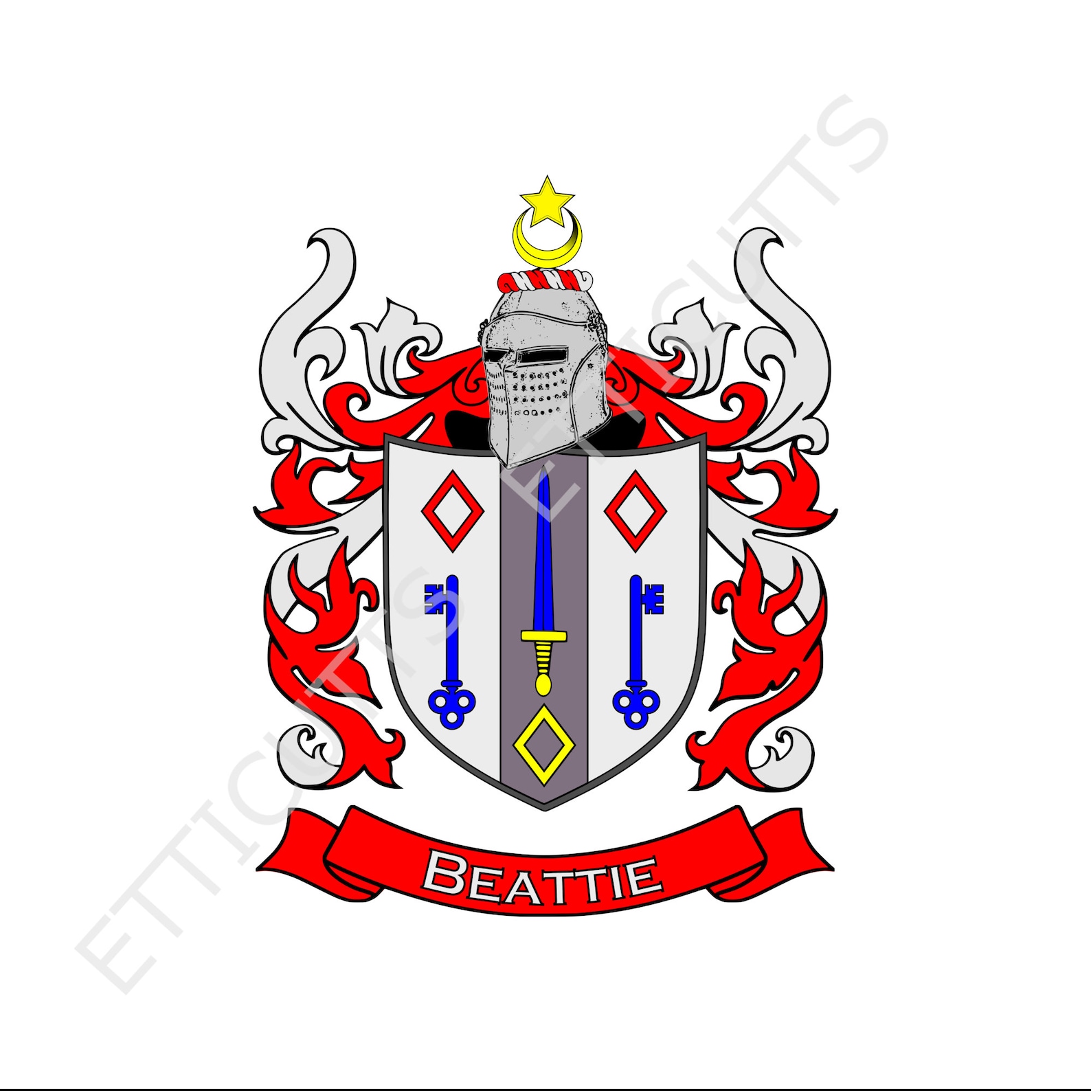 Beattie Coat of Arms Print Cut Sublimate Engrave Digital Download - Etsy