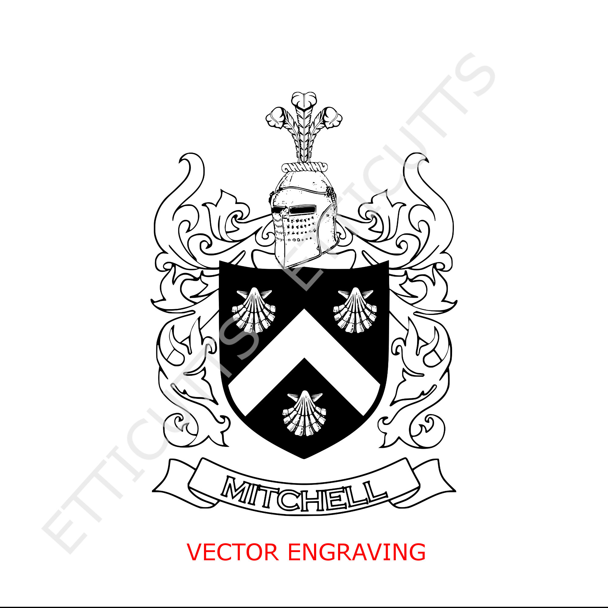 Mitchell Coat of Arms Print Cut Sublimate Engrave Digital Download - Etsy