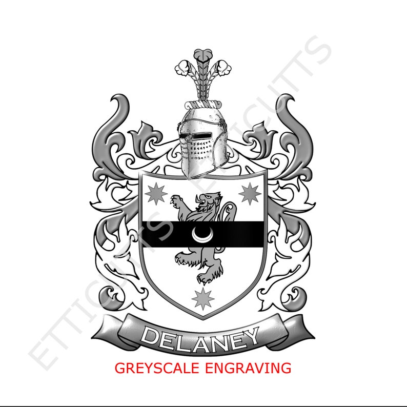 Delaney Coat of Arms Printable Cut Sublimate Engrave Digital Download ...