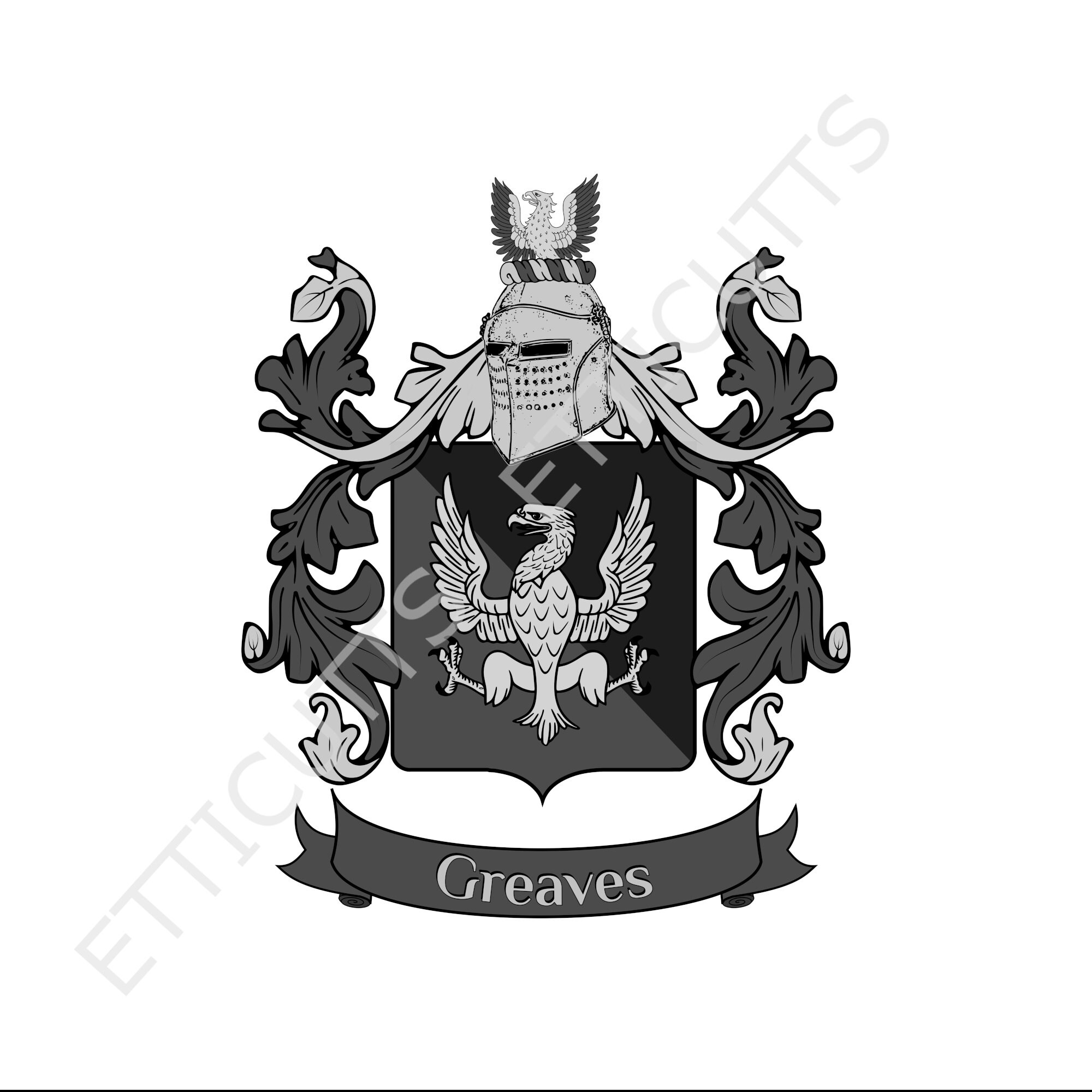 Greaves Coat of Arms Print Cut Sublimate Engrave Digital Download - Etsy