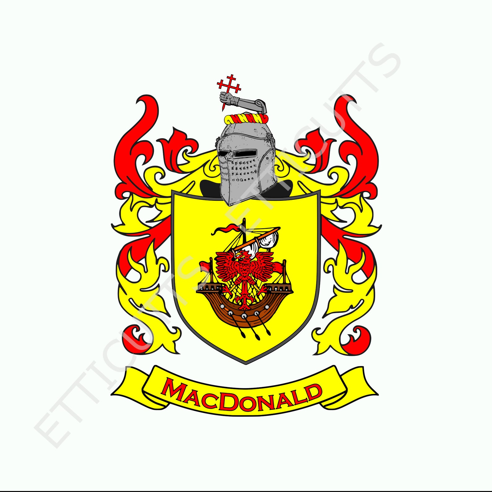 Macdonald Coat of Arms Print Cut Sublimate Engrave Digital Download - Etsy