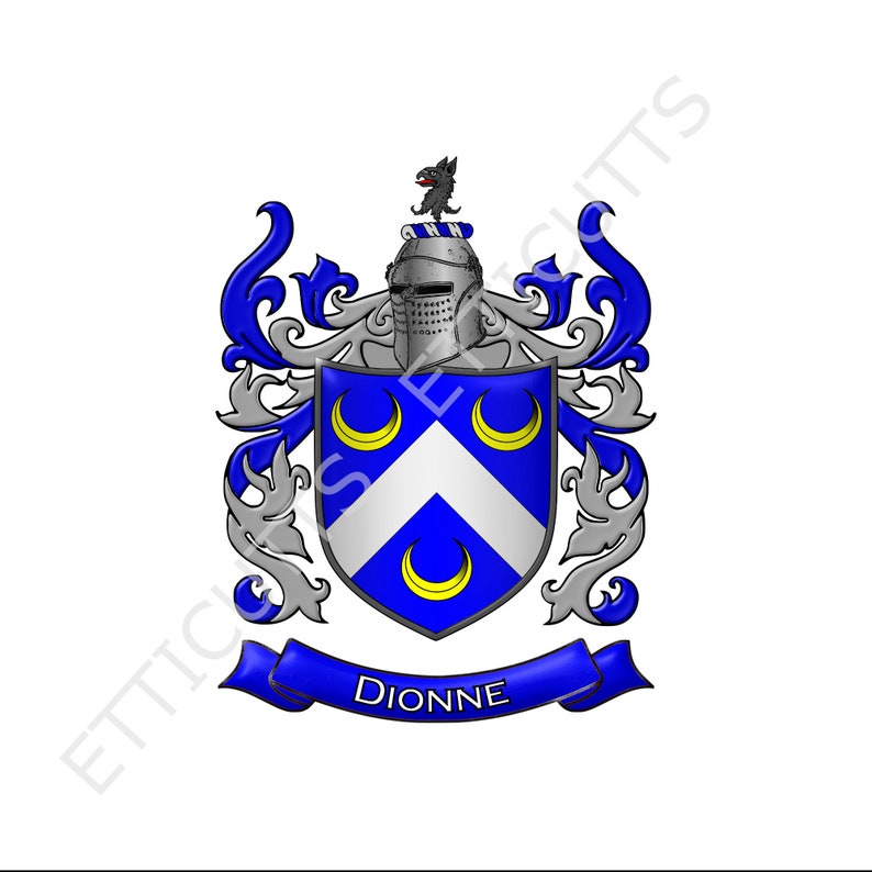 Dionne Coat of Arms Print Cut Sublimate Engrave Digital Download - Etsy
