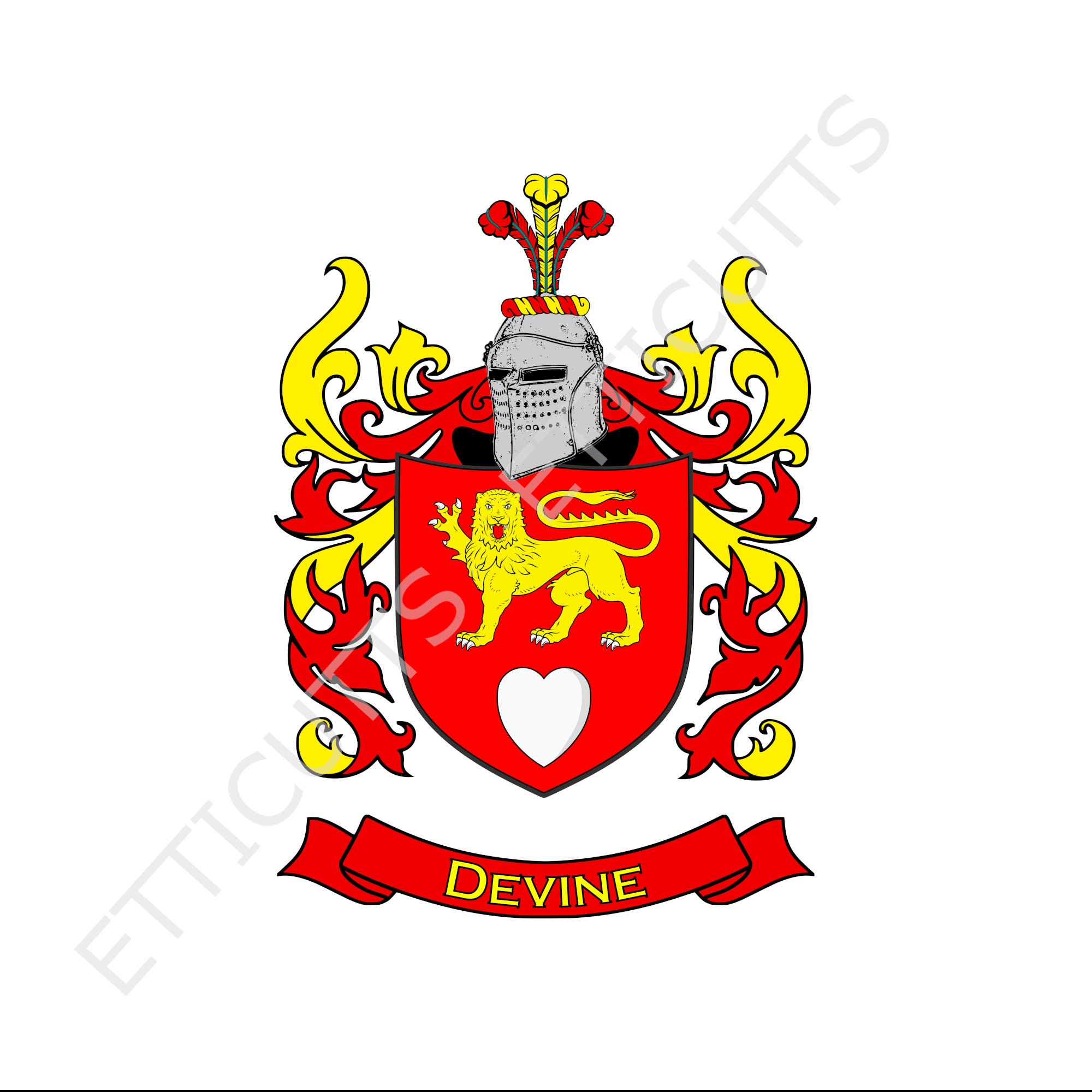 Devine Coat of Arms Print Cut Sublimate Engrave Digital Download - Etsy