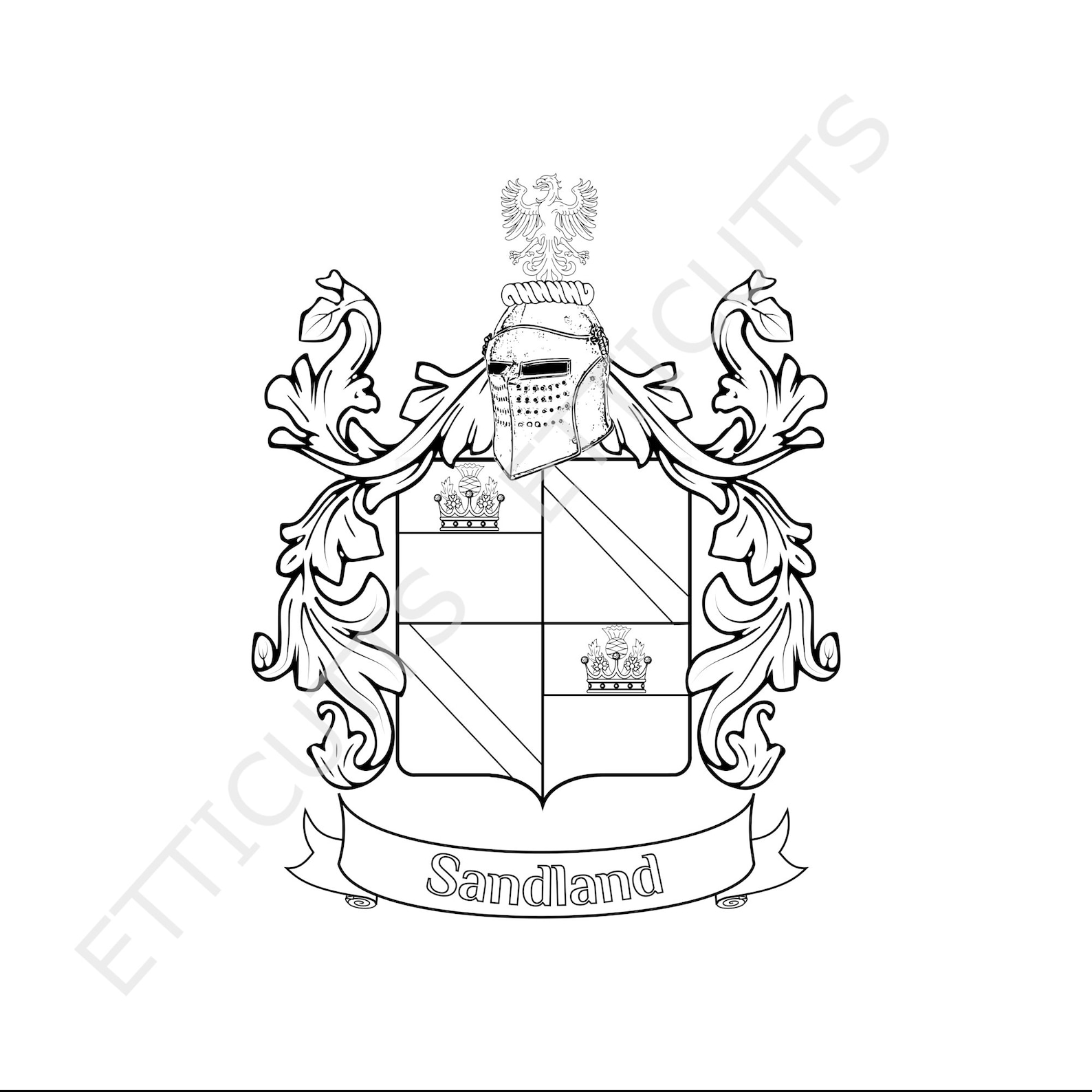 Sandland Coat of Arms Print Cut Sublimate Engrave Digital Download - Etsy