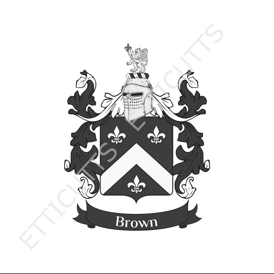 Brown Coat of Arms Family Crest PDF Download, Printable Coat of Arms ...