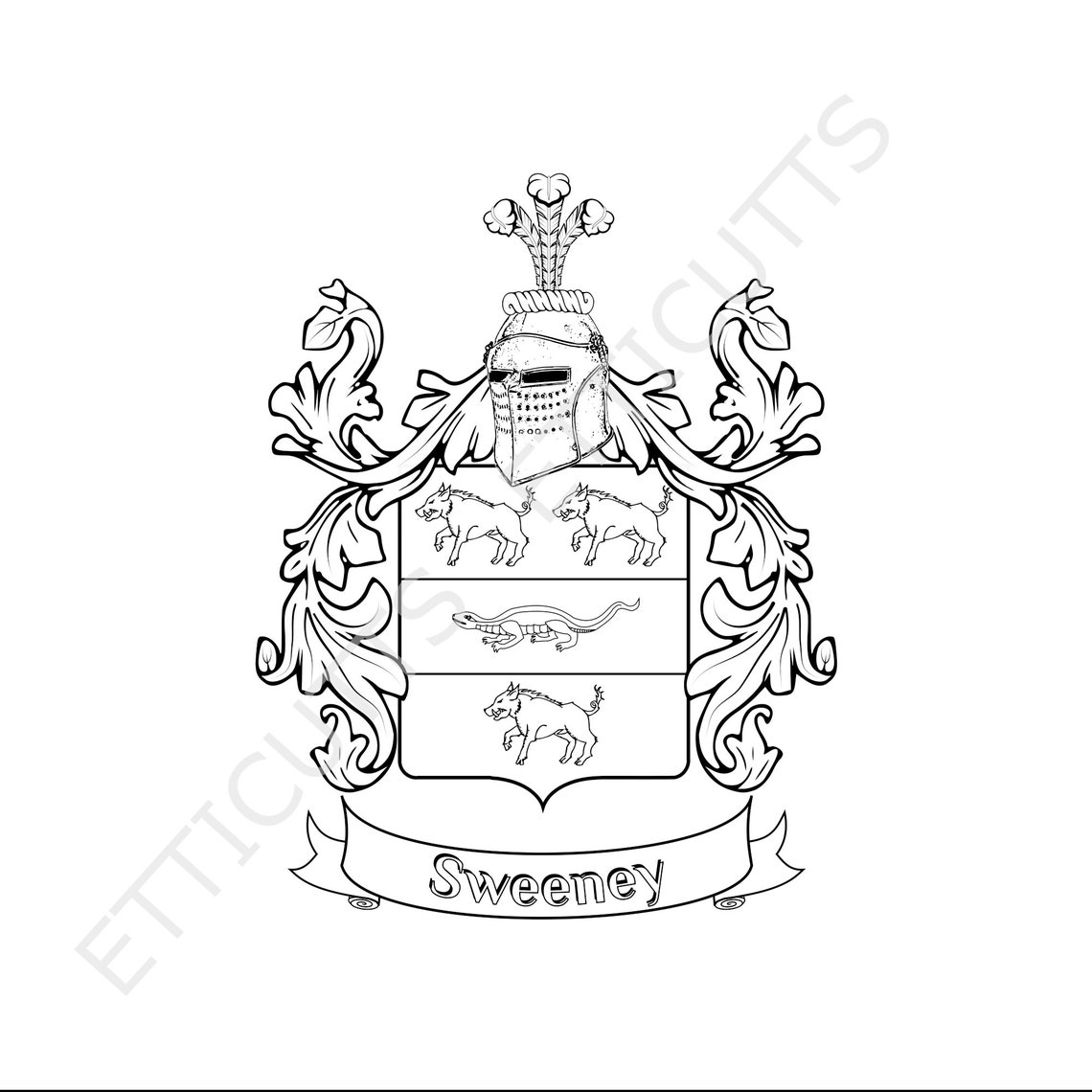 Sweeney Coat of Arms Print Cut Sublimate Engrave Digital Download - Etsy