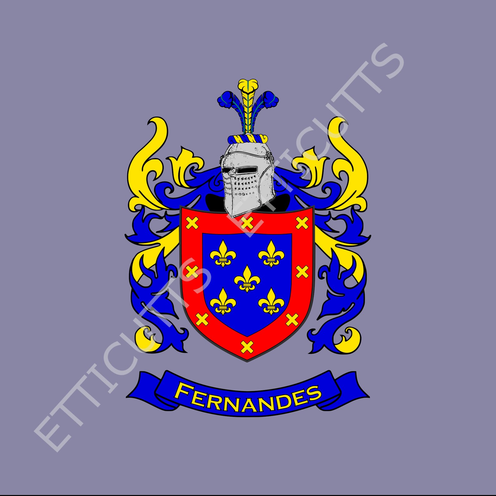 Fernandes Coat of Arms Print Cut Sublimate Engrave Digital Download - Etsy