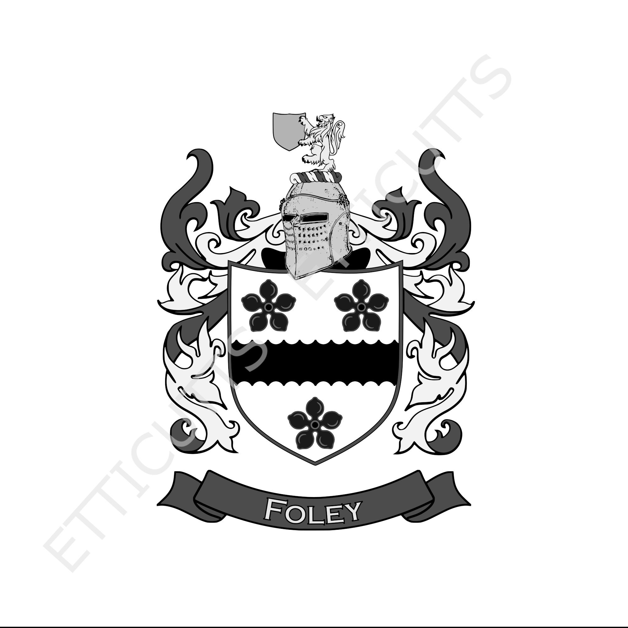 Foley Coat of Arms Print Cut Sublimate Engrave Digital Download - Etsy