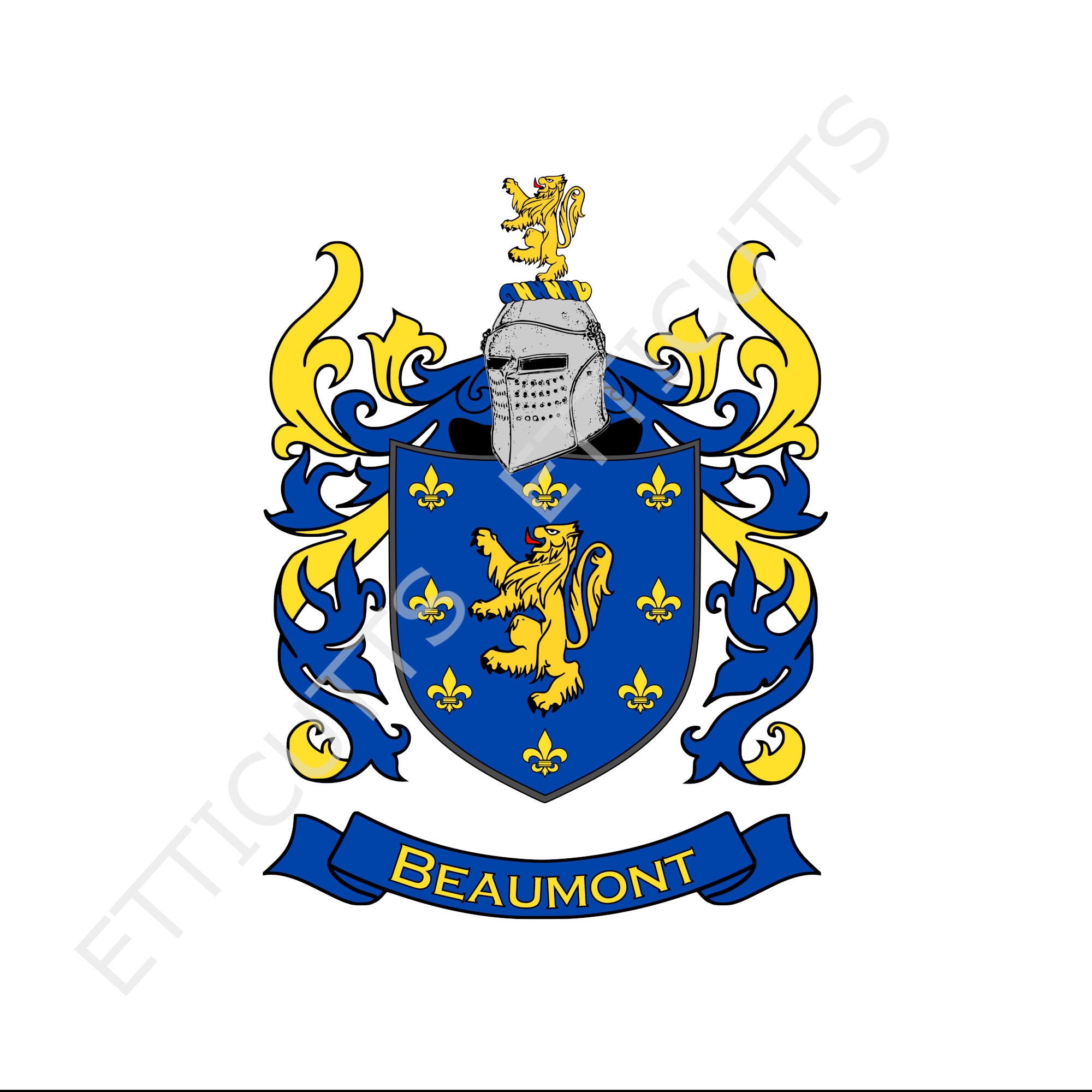 Beaumont Coat of Arms Print Cut Sublimate Engrave Digital Download ...