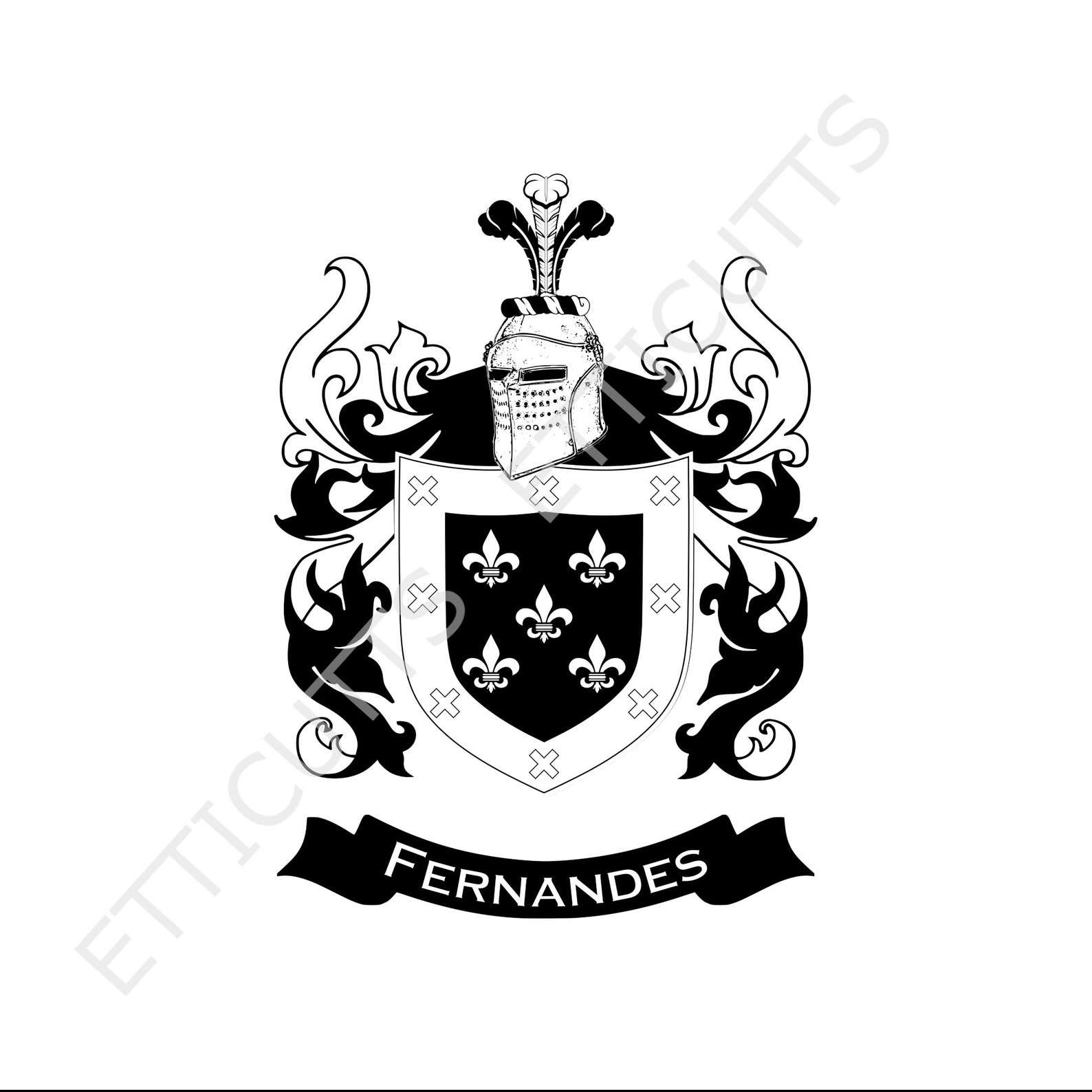 Fernandes Coat of Arms Print Cut Sublimate Engrave Digital Download - Etsy