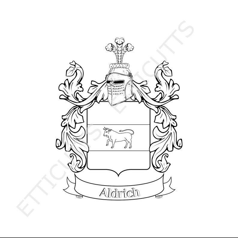 Aldrich Coat of Arms Family Crest PDF Download Printable Coat - Etsy