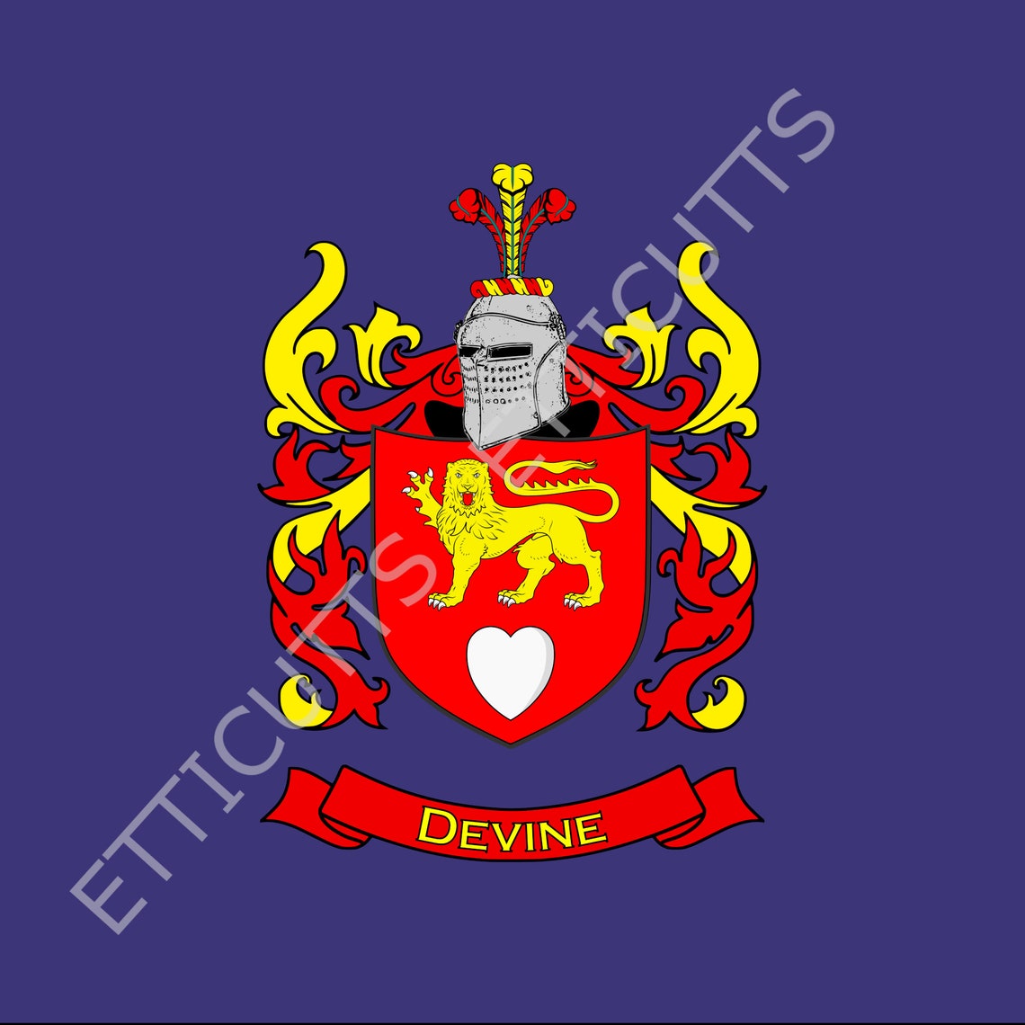 Devine Coat of Arms Print Cut Sublimate Engrave Digital Download - Etsy